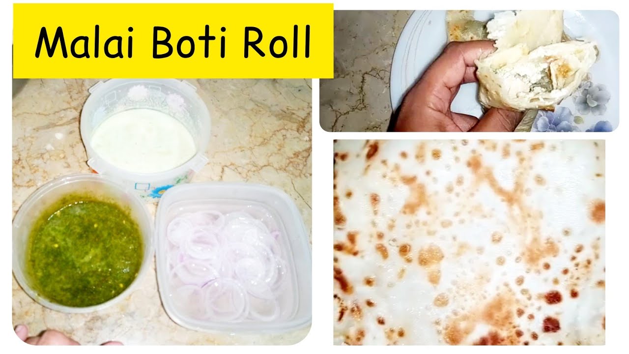 Malai boti Roll paratha Recipe | Malai boti | Chicken malai roll | eid ...