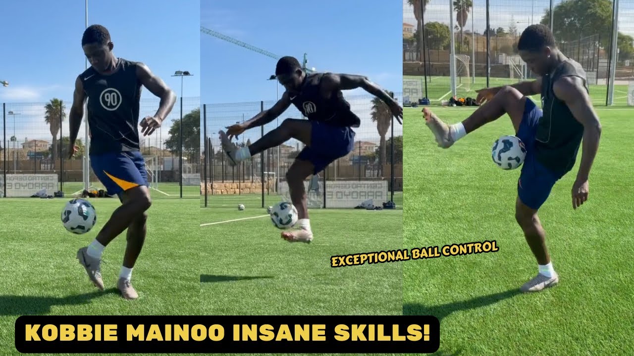 Kobbie Mainoo showed his exceptional ball control skills in training ...