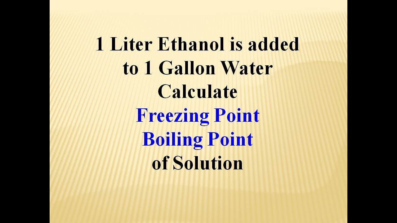 Freezing point Depression & Boiling point Elevation - YouTube