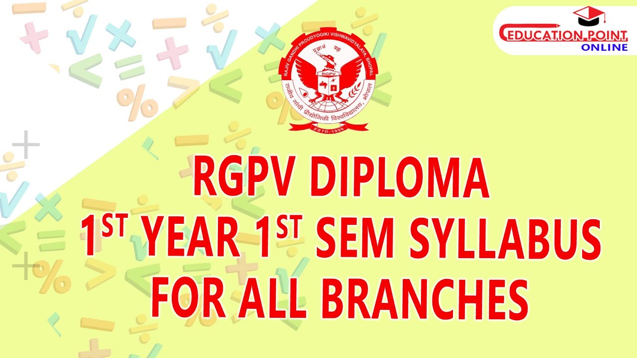 RGPV Diploma/Polytechnic 1st Year 1st Sem Syllabus For All Branches ...