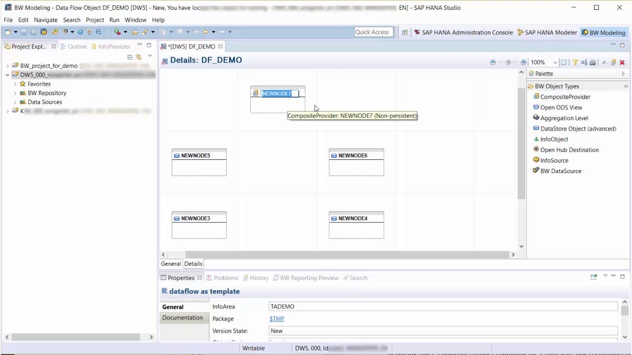 [SAP BW/4HANA1.0]: Data Flows - Creating Templates in the BW Modeling ...