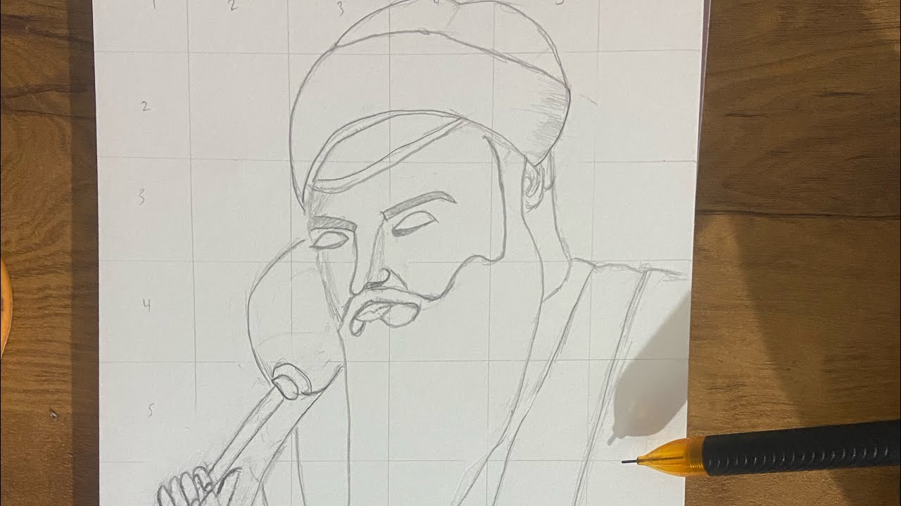 How to draw shiri guru arjan Dev ji - YouTube