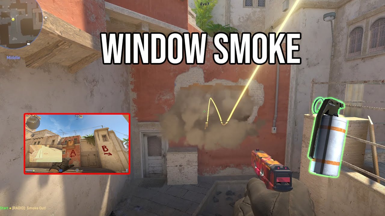 CS2 Mirage WINDOW SMOKE FROM T BASE - YouTube
