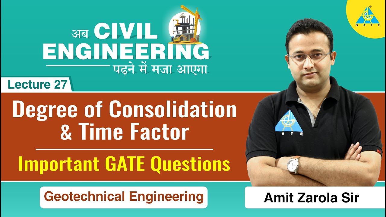 Degree of Consolidation & Time Factor | Important GATE Ques. | Lecture ...