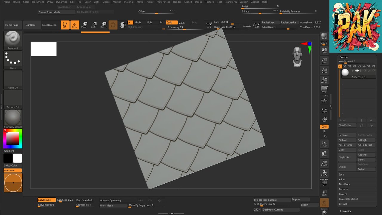 Nano Tile Textures in Zbrush - YouTube