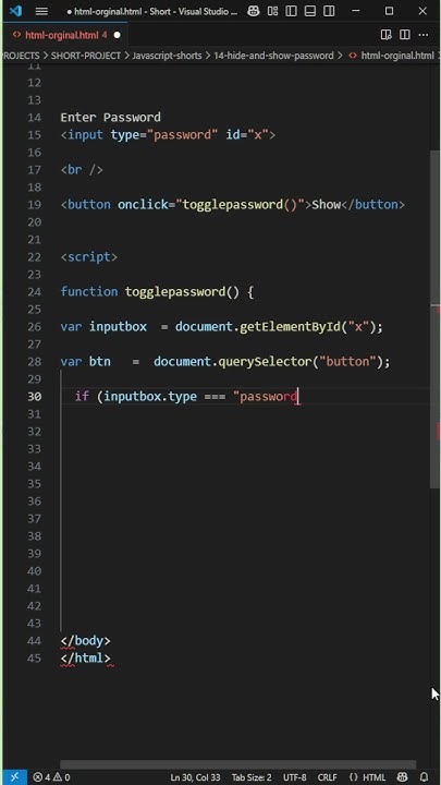 Show/Hide Password with JavaScript 🔐 | Easy Login Form Trick - YouTube