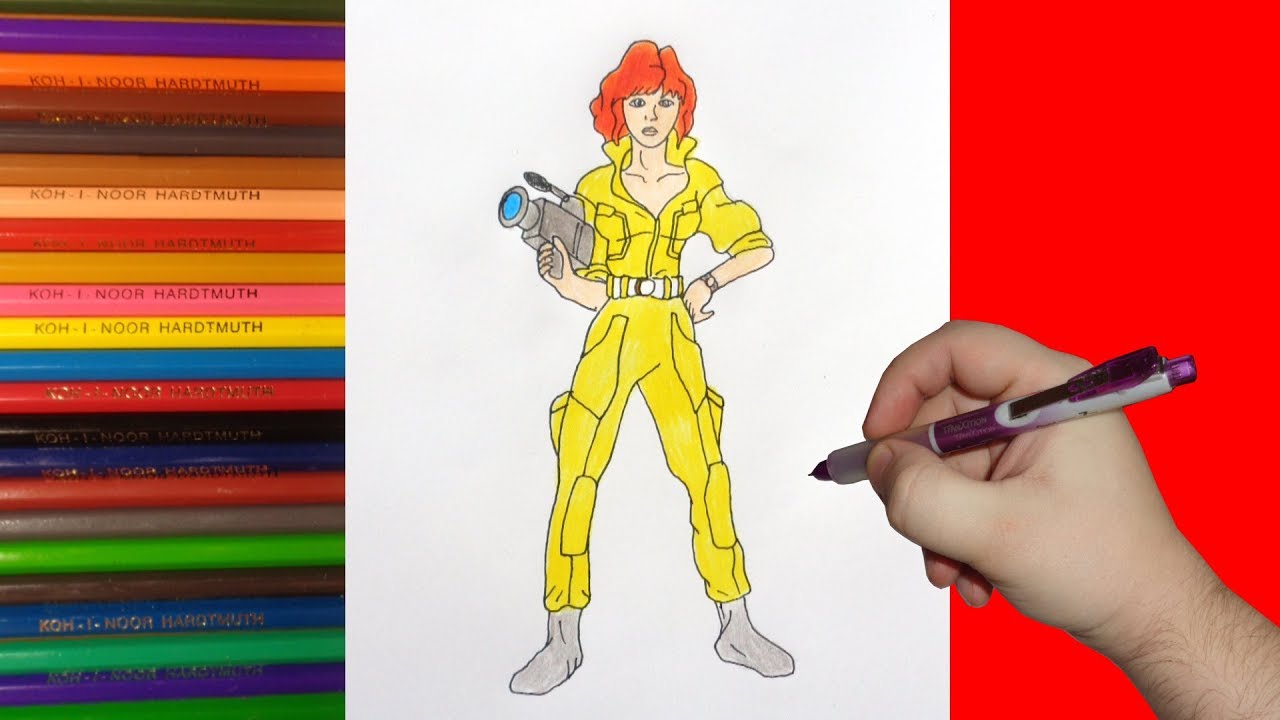 How to draw April O'Neil, TMNT, Как нарисовать Эйприл О'Нил - YouTube