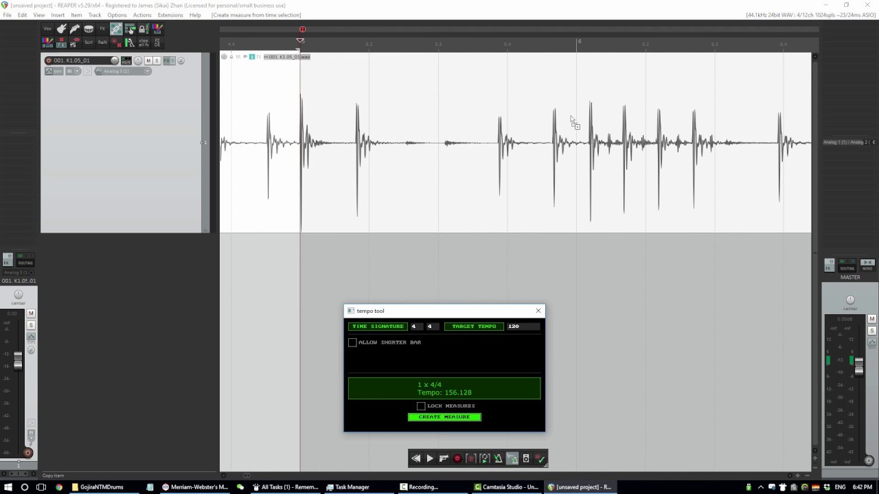 Speed Tempo Mapping in REAPER 5 (1 Minute) - YouTube
