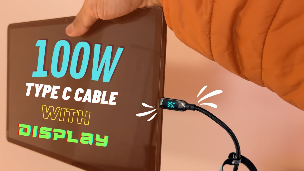 100W Type C Cable with Display: Hands-On Review - YouTube