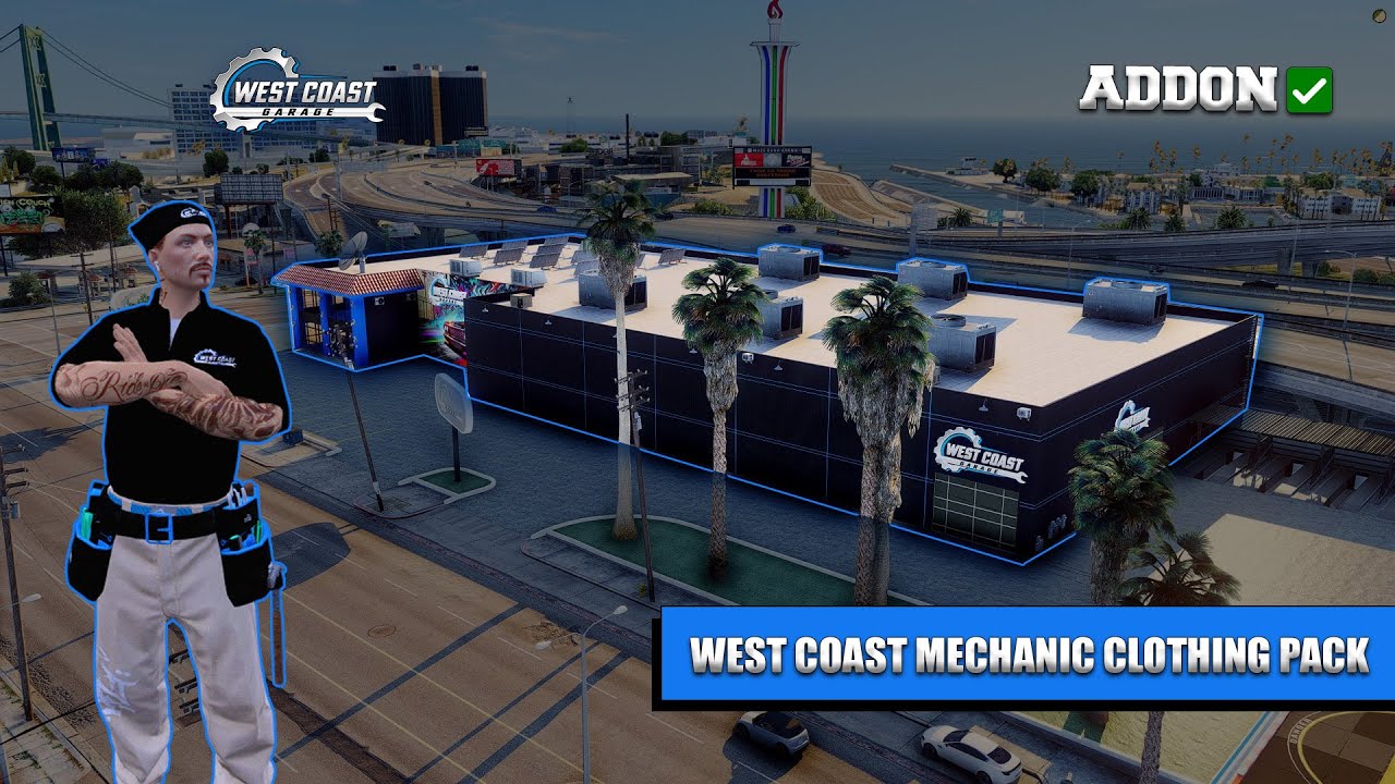 GTA V - FIVEM | WEST COAST GARAGE MECHANIC CLOTHING PACK (MALE & FEMALE ...