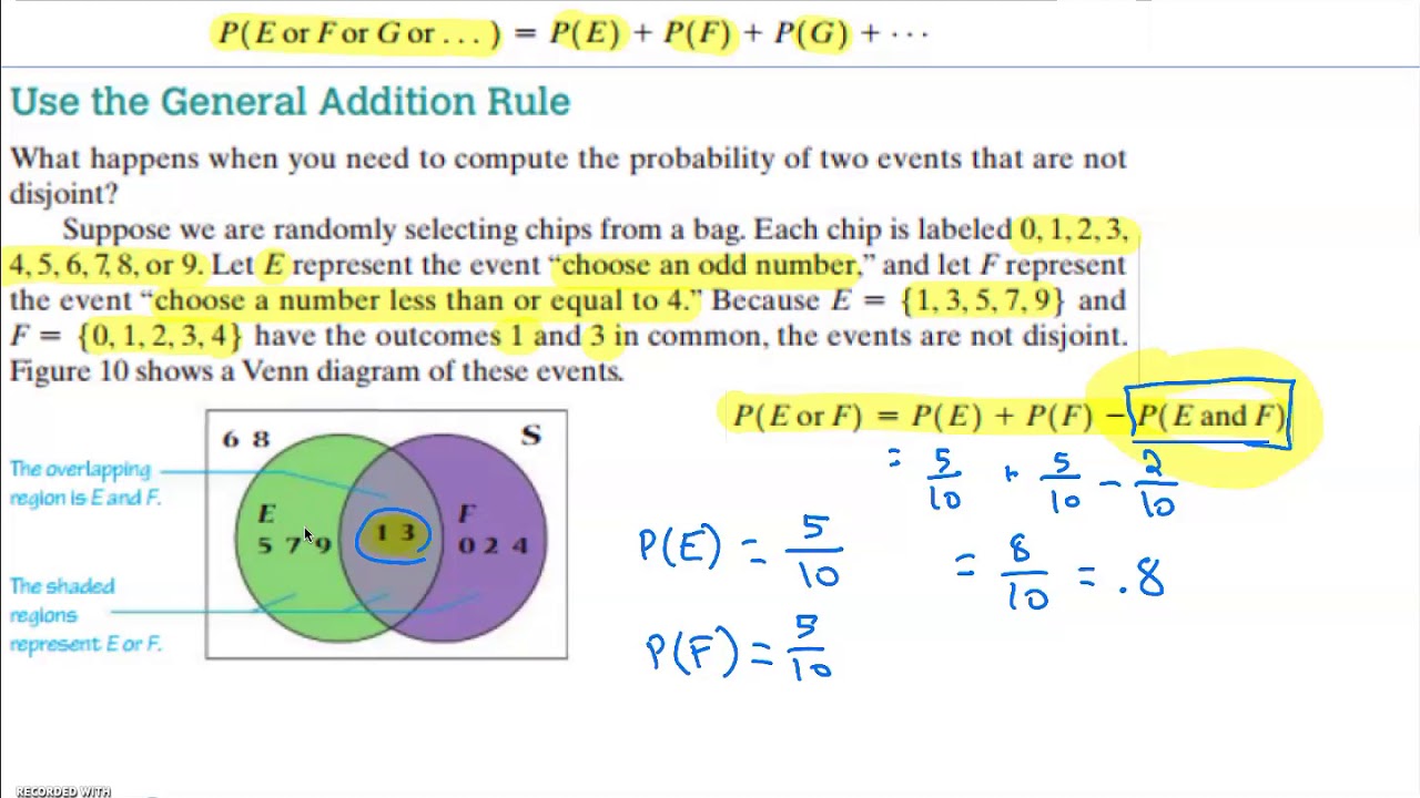 Statistics - 5.2 The Addition Rule and Complements Part I - YouTube