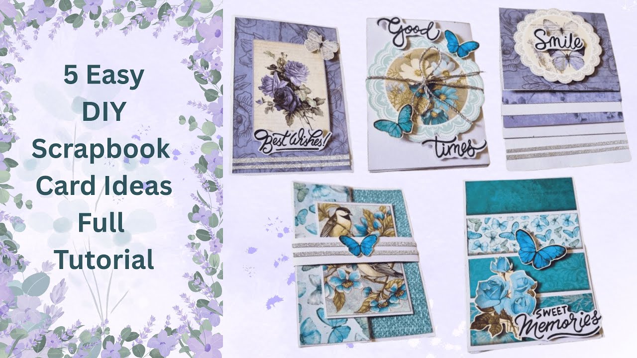 How To Make Cards For Scrapbook Full Tutorial | Easy DIY For Beginners ...