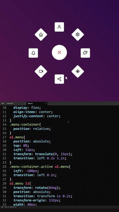 Animated Circular Navigation Menu Using Html Css And Javascript Youtube