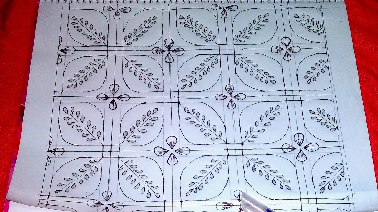 How to make nokshi katha design // Unique nokshi katha design // Art ...