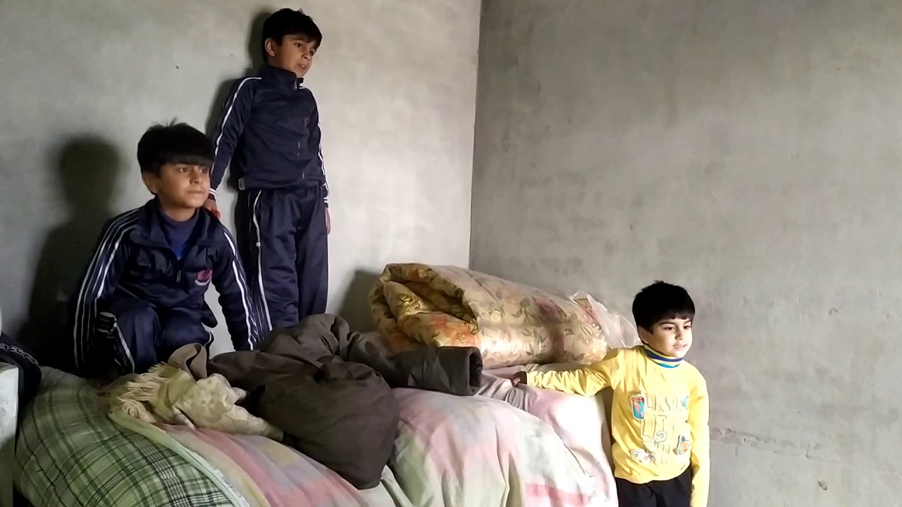 Kids are playing enjoying. Zaeem acting as shark and Afeef, Areeb as ...