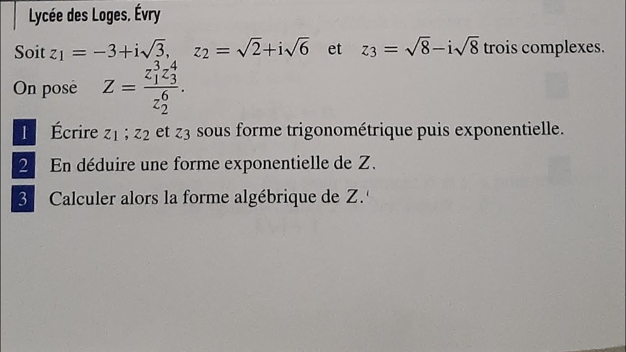 Nombres Complexes !!! 😈😈😈 Forme Trigonométrique, Exponentielle et ...