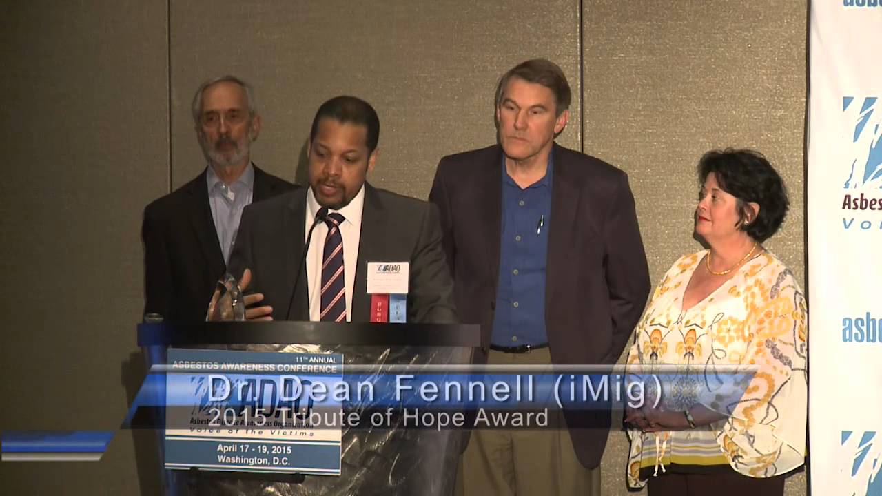 Dr. Dean Fennell accepting on behalf of (iMig), 2015 Tribute of Hope ...