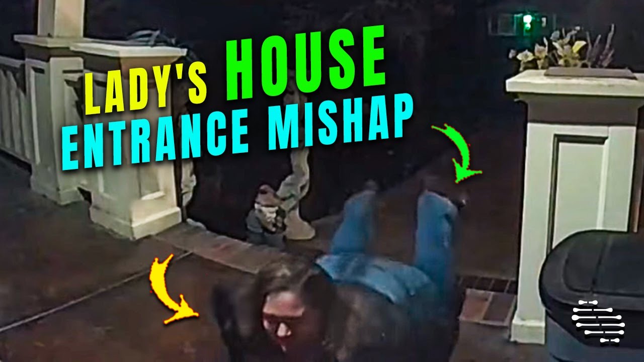 Lady Falling Face Down While Entering House - YouTube