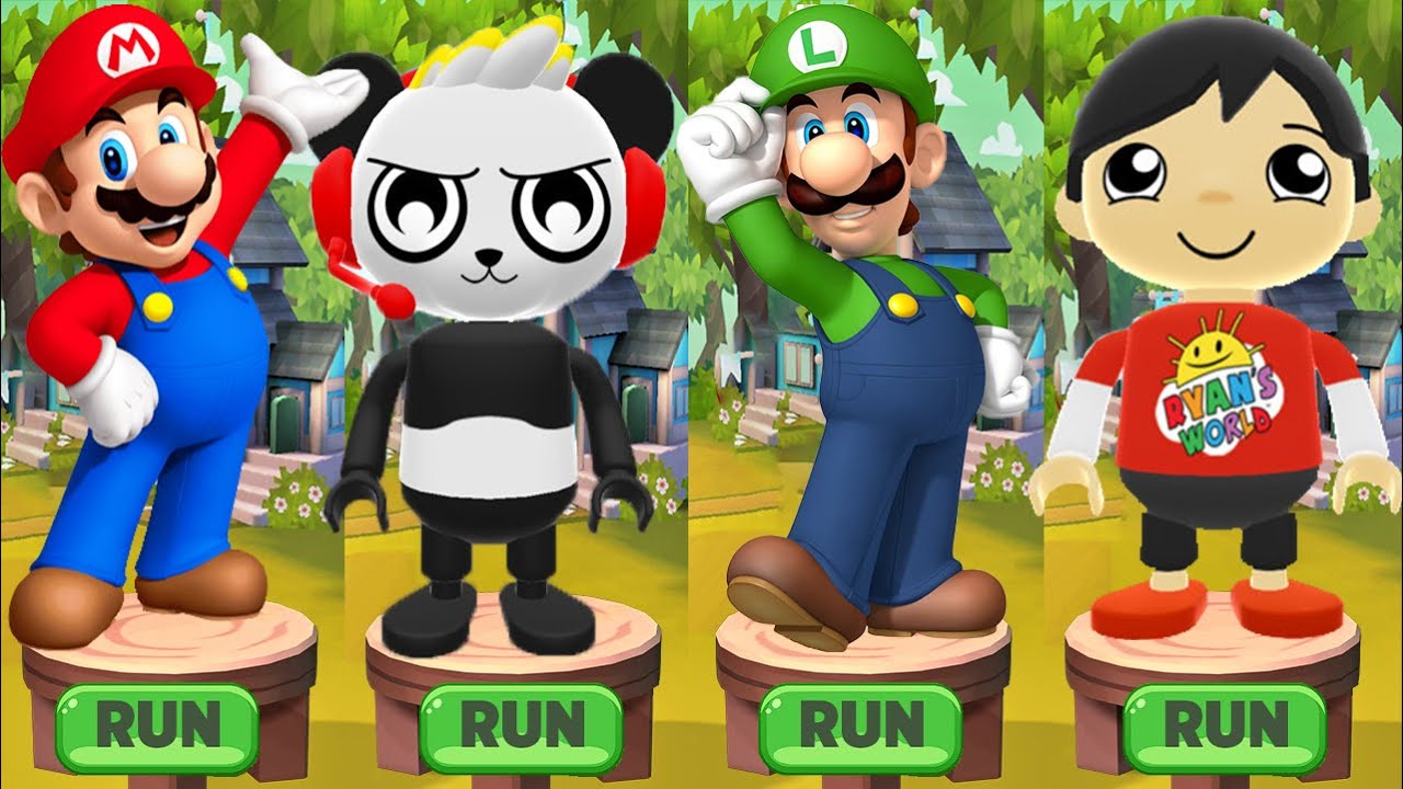 Tag with Ryan - Super Mario and Luigi vs Kaji Ryan and Combo Panda ...