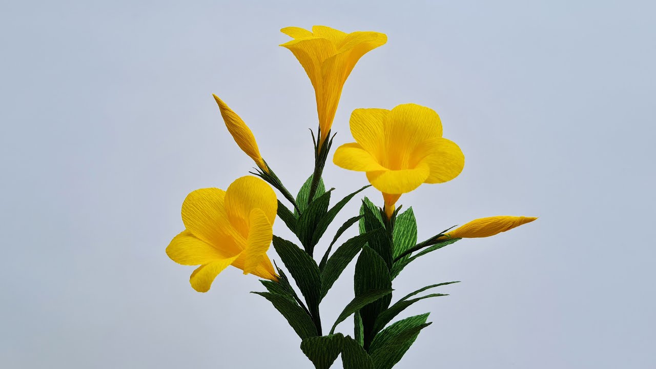 How To Make Allamanda Paper Flower / Paper Flower / Góc nhỏ Handmade ...