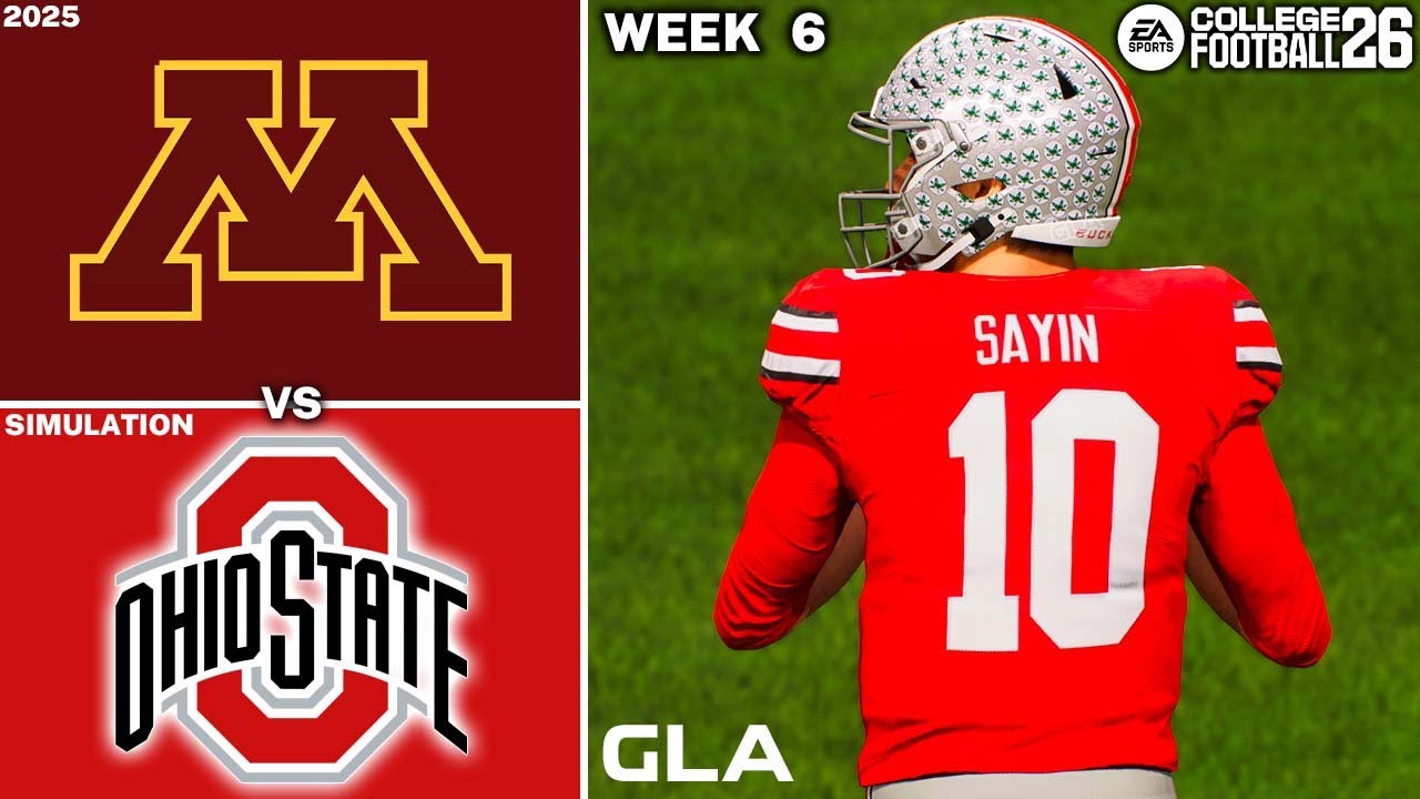 Ohio State vs. Minnesota | Week 6 Simulation | CFB 26 PS5 Gameplay ...