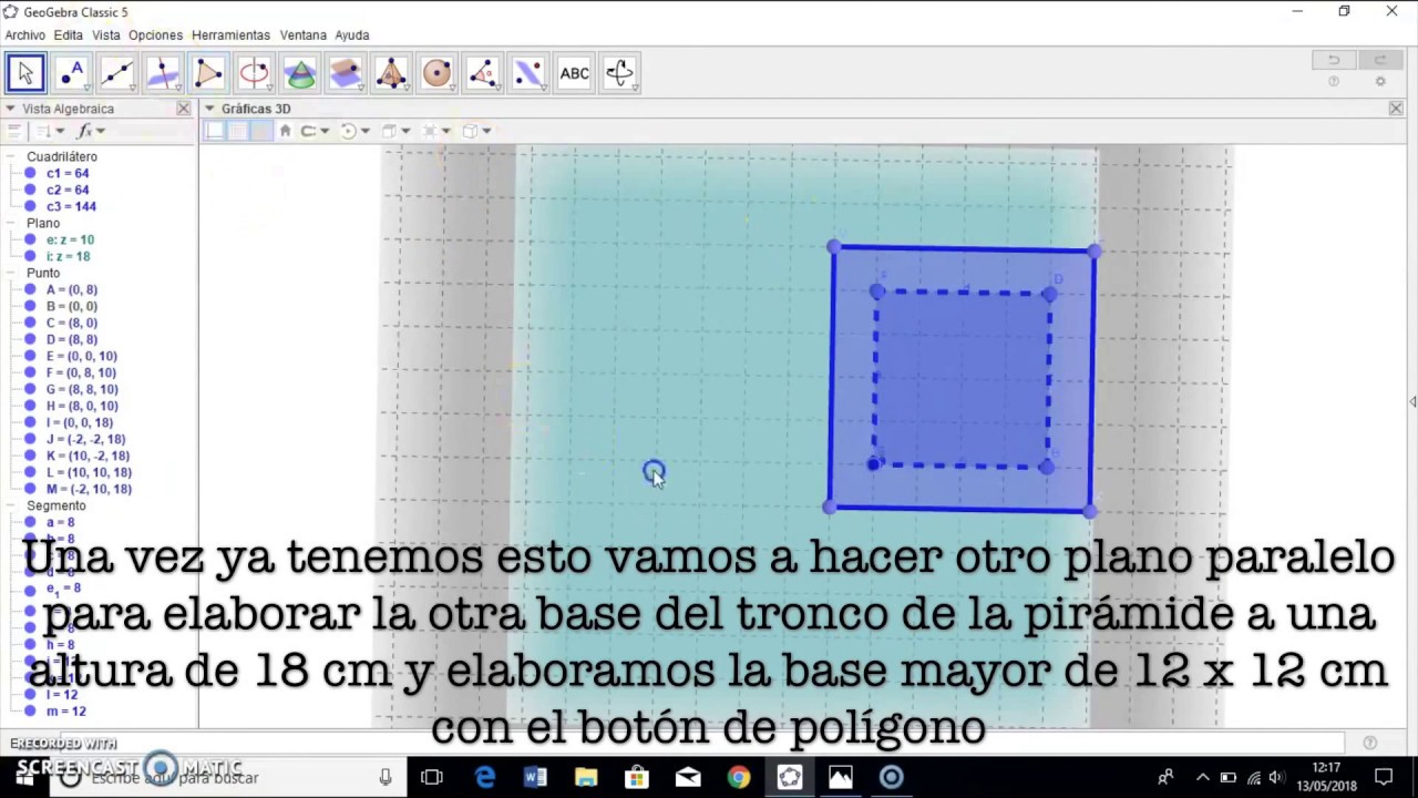 Prisma cuadrangular + tronco pirámide con GEOGEBRA (IHM) - YouTube