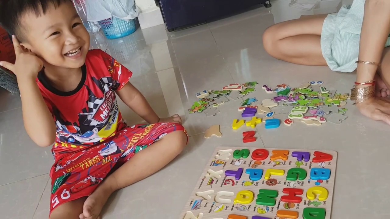 Abc Wood Board, Kids Learn Colors ABC with Wooden Puzzle Toy ,Learning ...