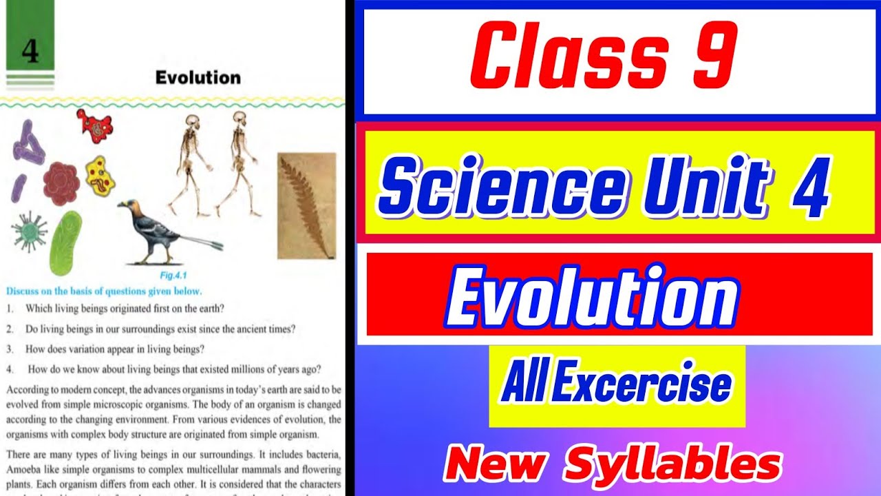 Class 9 Science Unit 4 Evolution All Excercise In English Medium ...