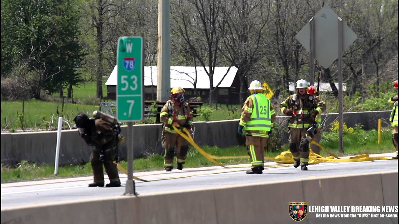 Pre-Arrival Video Of Truck Fire S. Whitehall Twp - YouTube