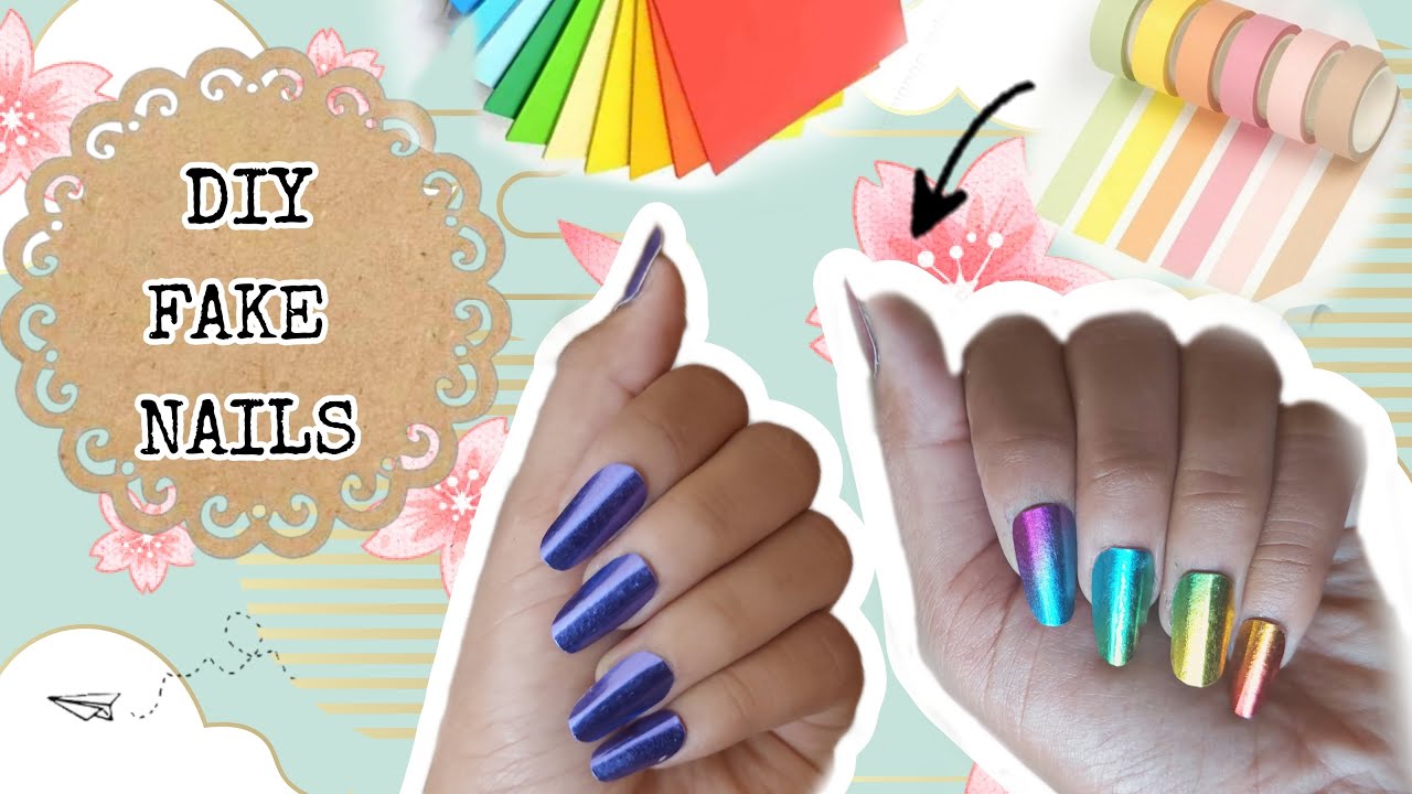 diy FAKE NAILS from paper & washi tapes - YouTube