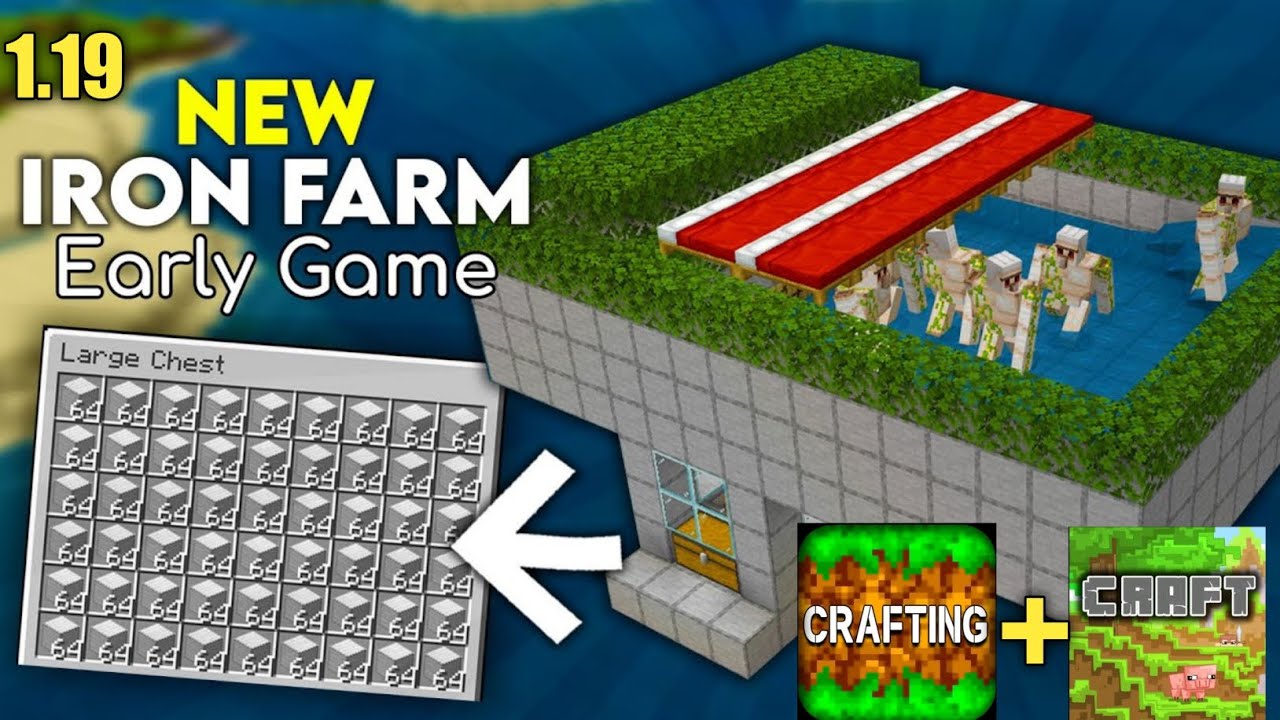 How to make iron farm in crafting and building ||minecraft|| 100 ...