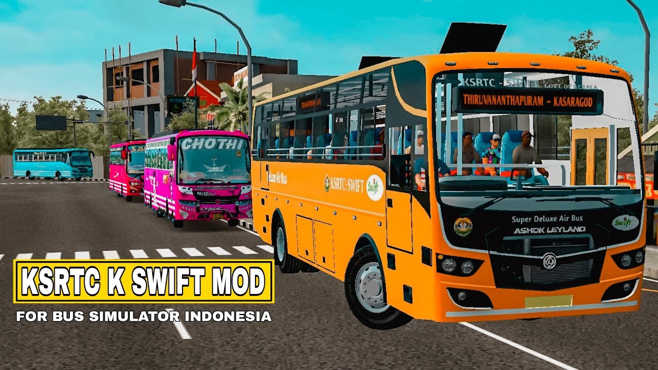 K Swift Ksrtc mod For Bus Simulator Indonesia | Ksrtc K Swift ...