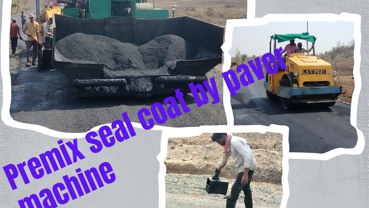 How to construct Premix Seal Coat with Paver Machine on village road ...