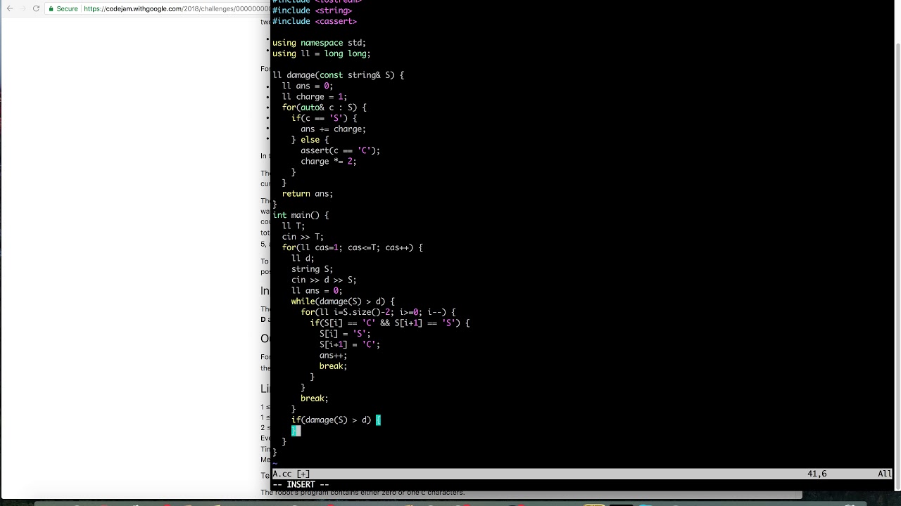 Google Codejam 2018 Qualification Round - Saving the Universe Again - YouTube