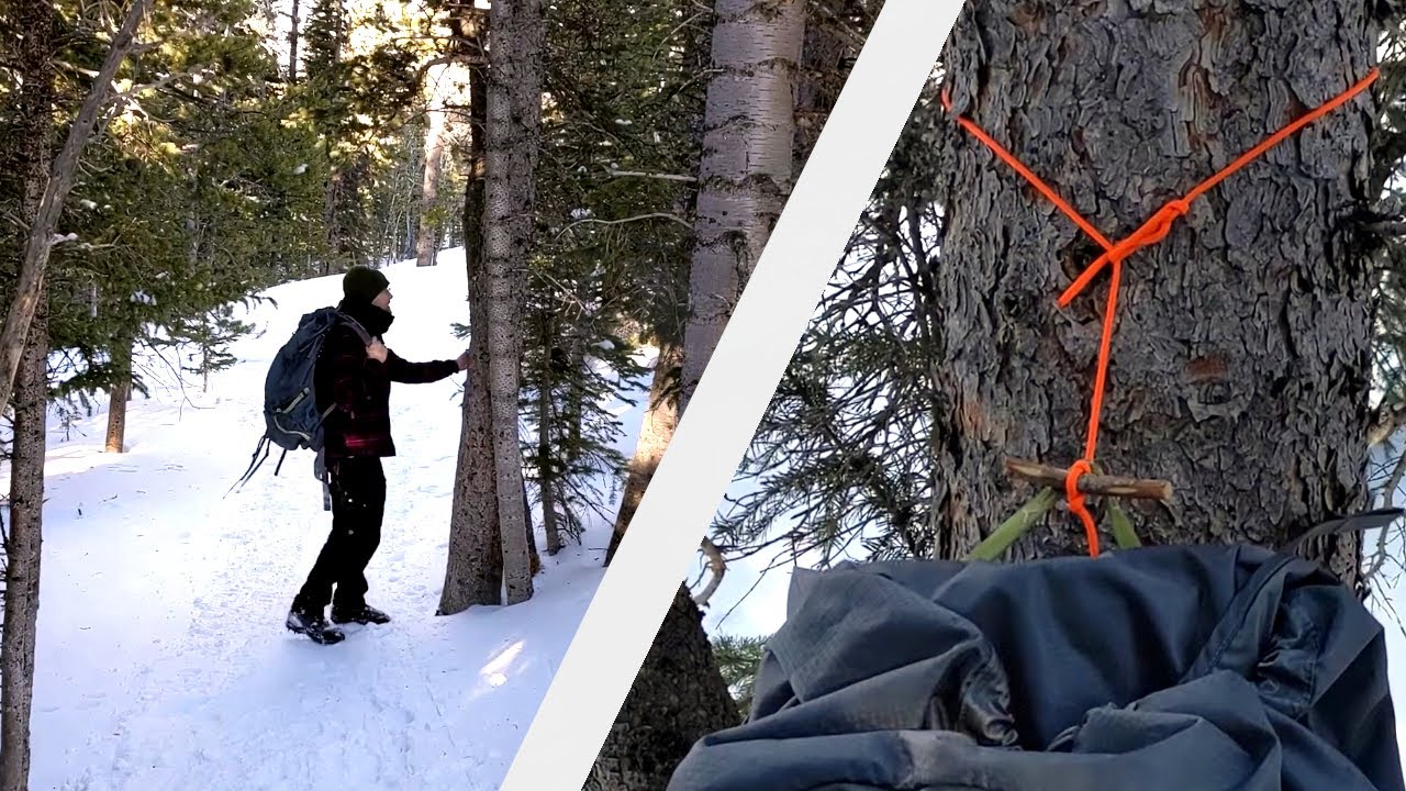 Bushcraft Backpack Hanger using Cordage and a Toggle - YouTube