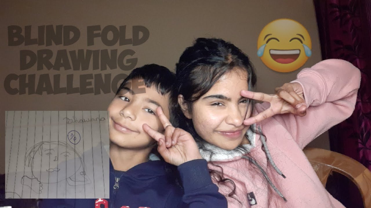 Blind fold drawing challenge with him| went crazyy🤪try not to laugh😂 ...