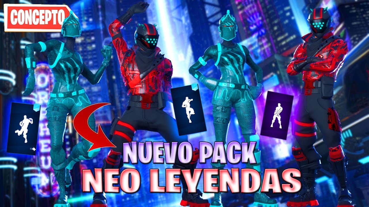 *NUEVAS* SKINS "NEO LEYENDAS" PACK (CONCEPTO) MAS BAILES - FORTNITE ...
