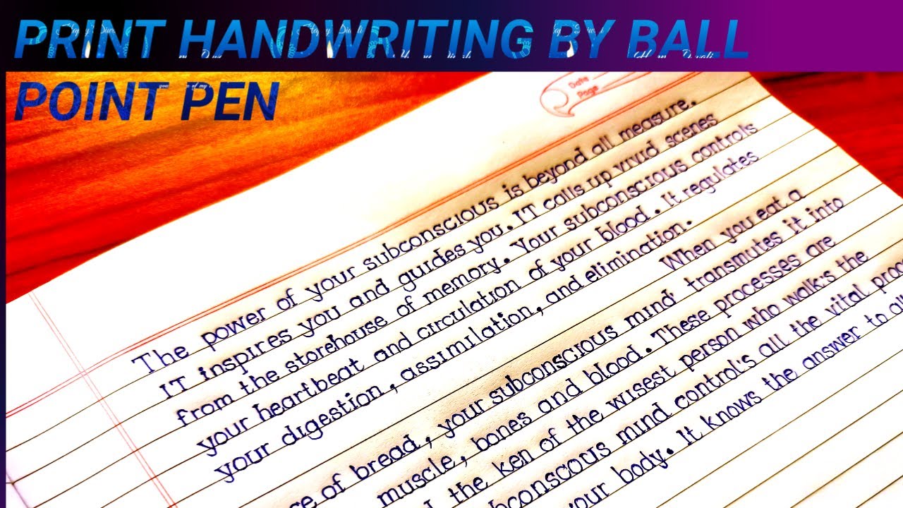 PRINT HANDWRITING BY BALL POINT PEN//BEST HANDWRITING//BEAUTIFUL PRINT ...