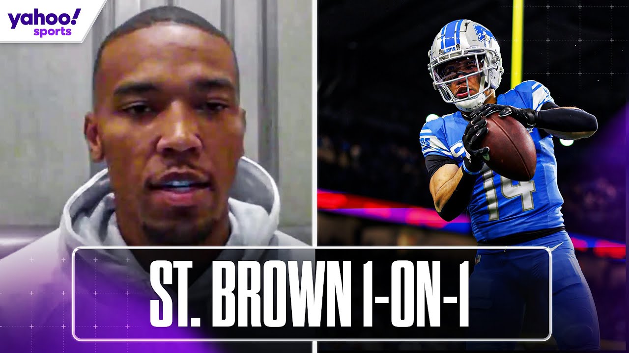 Lions’ AMON-RA ST. BROWN on Detroit hosting NFL Draft and NEW team uniforms and more | Yahoo ...