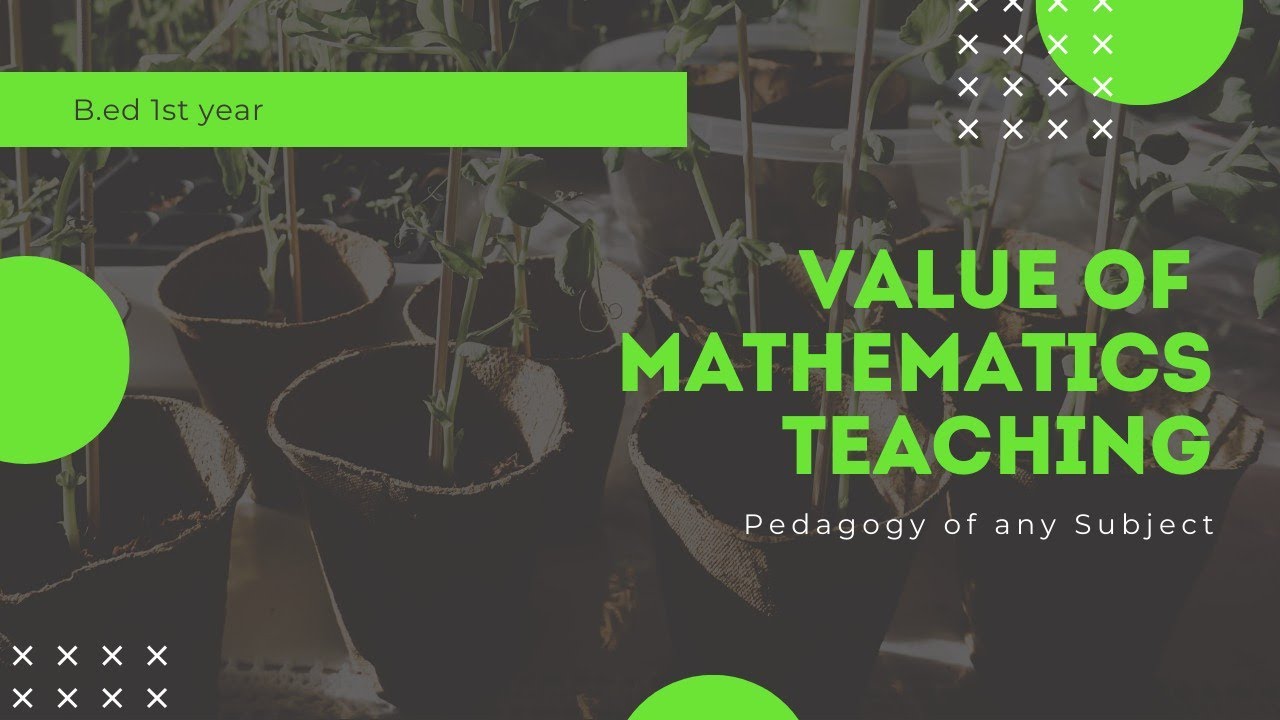 Value of Mathematics Teaching With Notes | Pedagogy of Any Subject | B ...