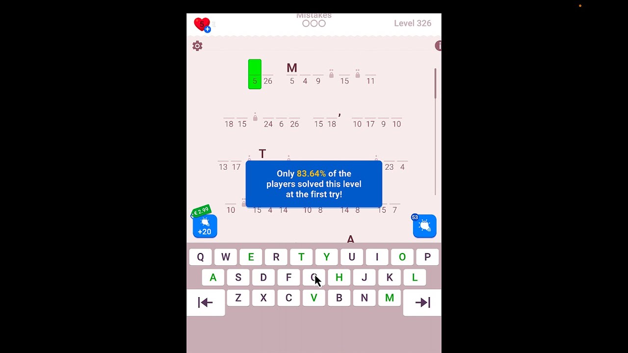 Cryptogram: The Solution For Level 326 - Step by Step Word Brain Puzzle ...