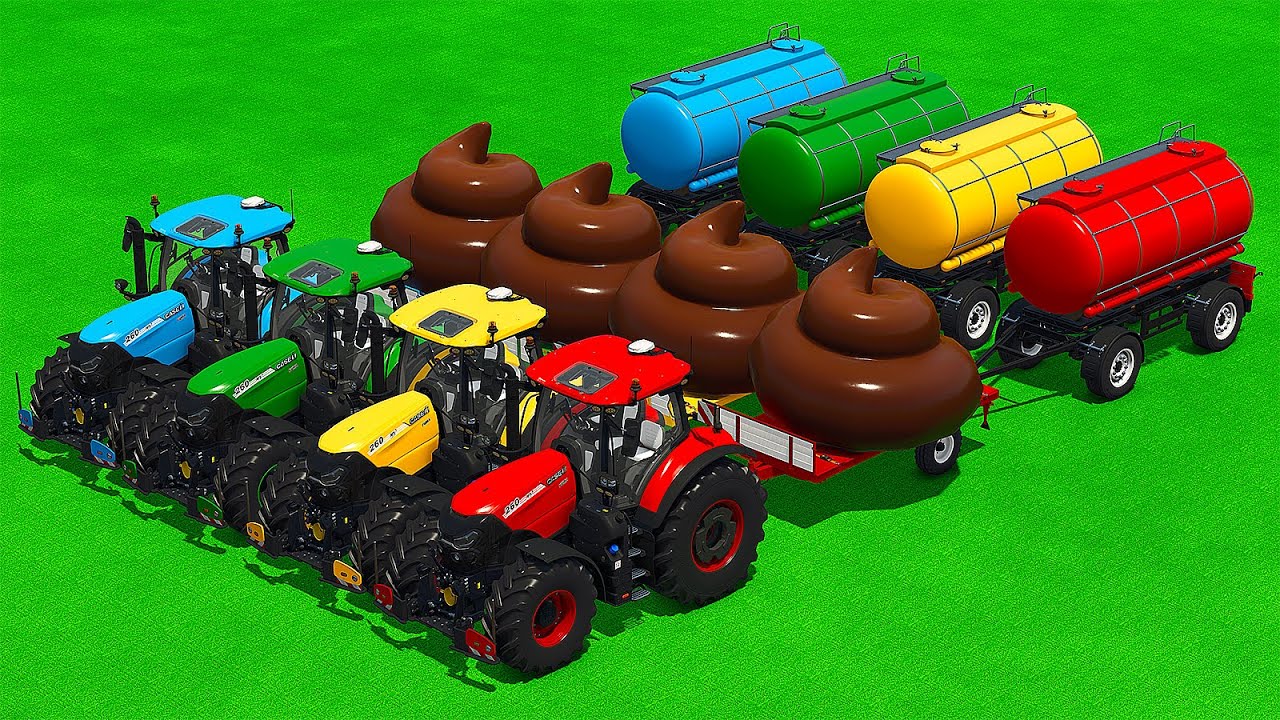 LOAD AND TRANSPORT GIANT POO WITH CASE TRACTORS AND JCB LOADERS ...