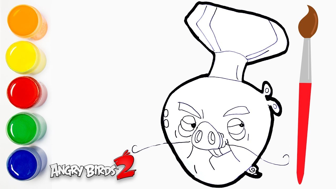 How to draw Chef Pig Angry Birds 2 The Movie - Como dibujar A Chef Pig ...