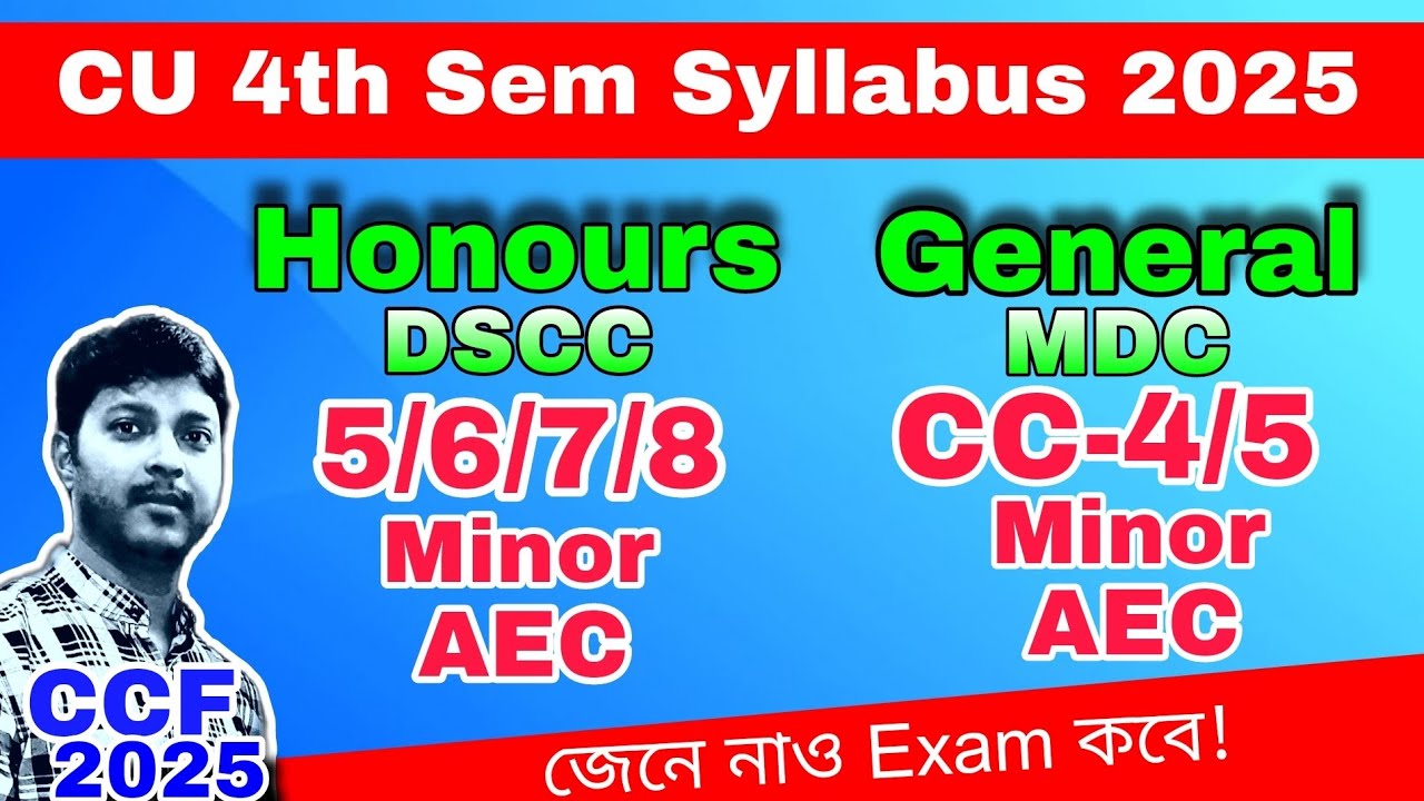 CU 4th sem syllabus 2025 || 4th sem syllabus 2025 || CU CCF 4th sem ...