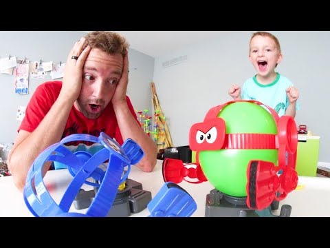 Father & Son PLAY BALLOON BOT BATTLE!