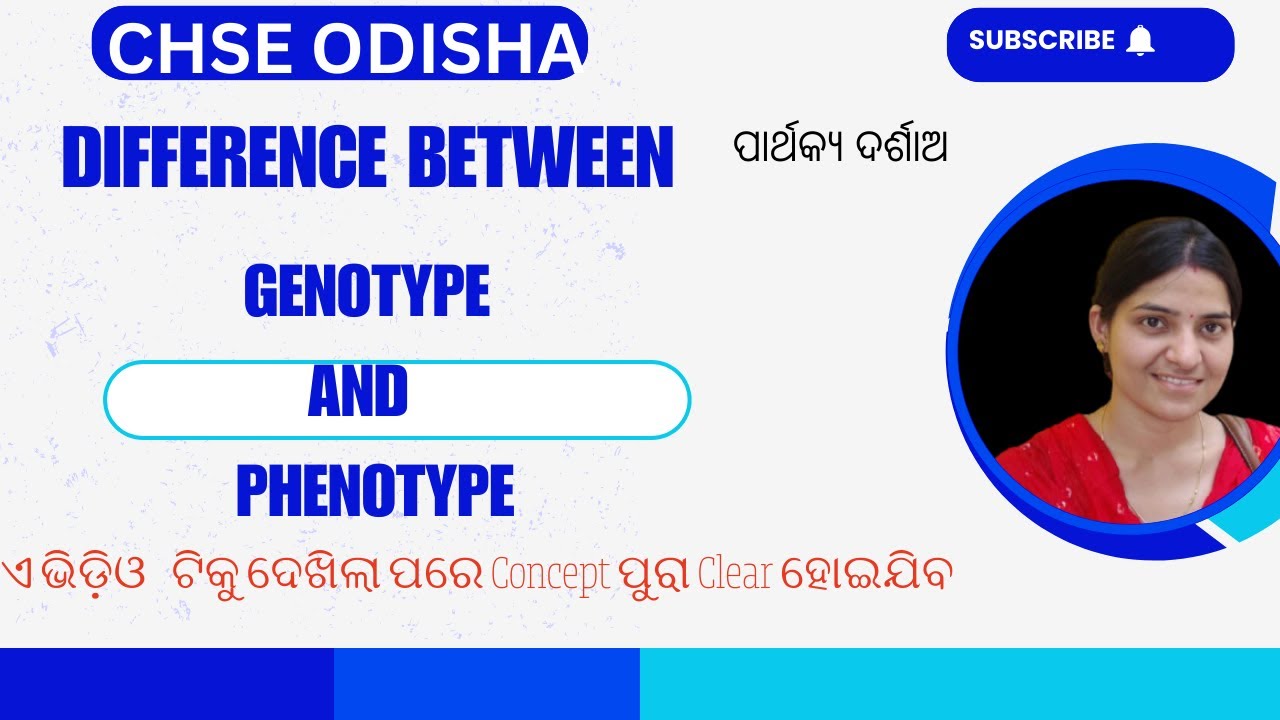 Difference between Genotype And Phenotype +2 2nd Year Science CHSE ...