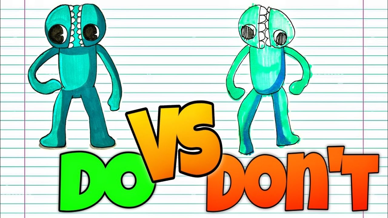 DO vs DON't Drawing Old Cyan from Rainbow Friends 2 All Jumpscares and ...