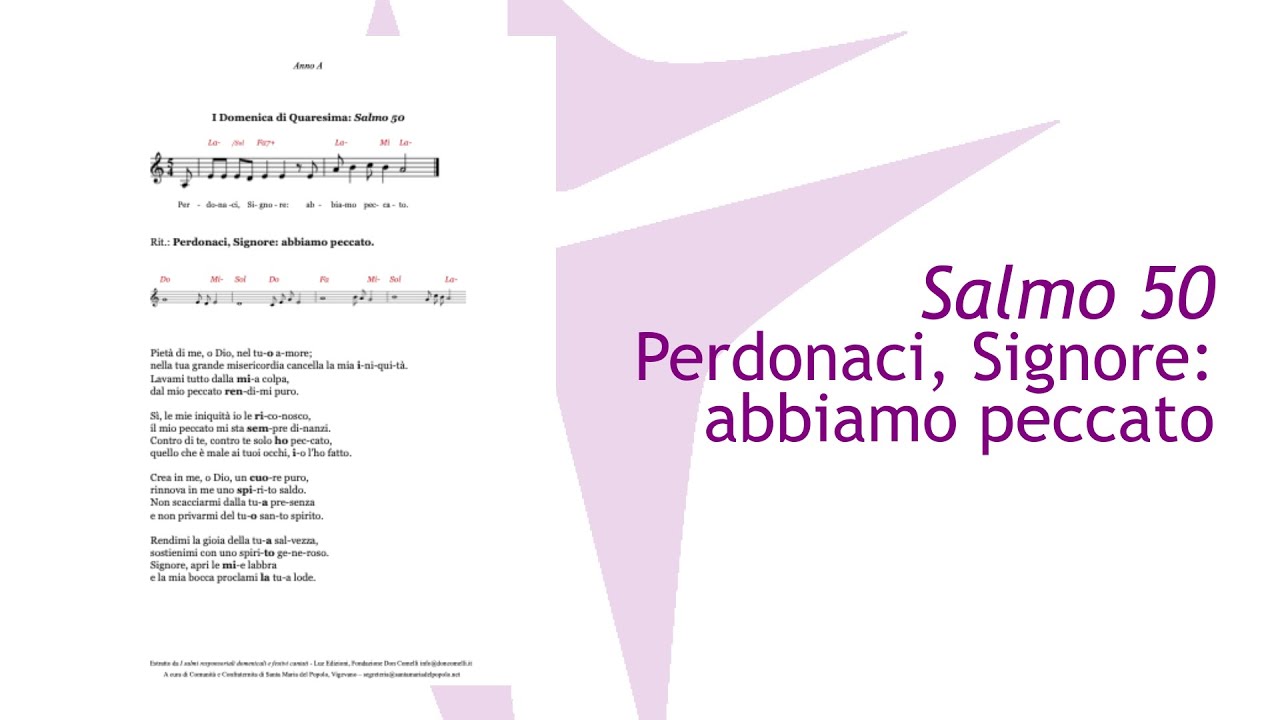 Perdonaci, Signore: abbiamo peccato | Salmo cantato 50 - YouTube