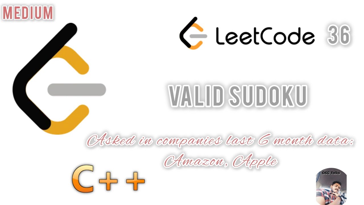 Leetcode 36 Valid Sudoku C Youtube 4796