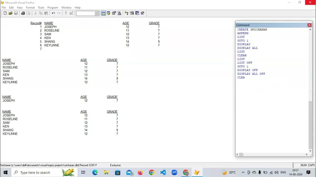 VFP course 1| How to create a database - YouTube